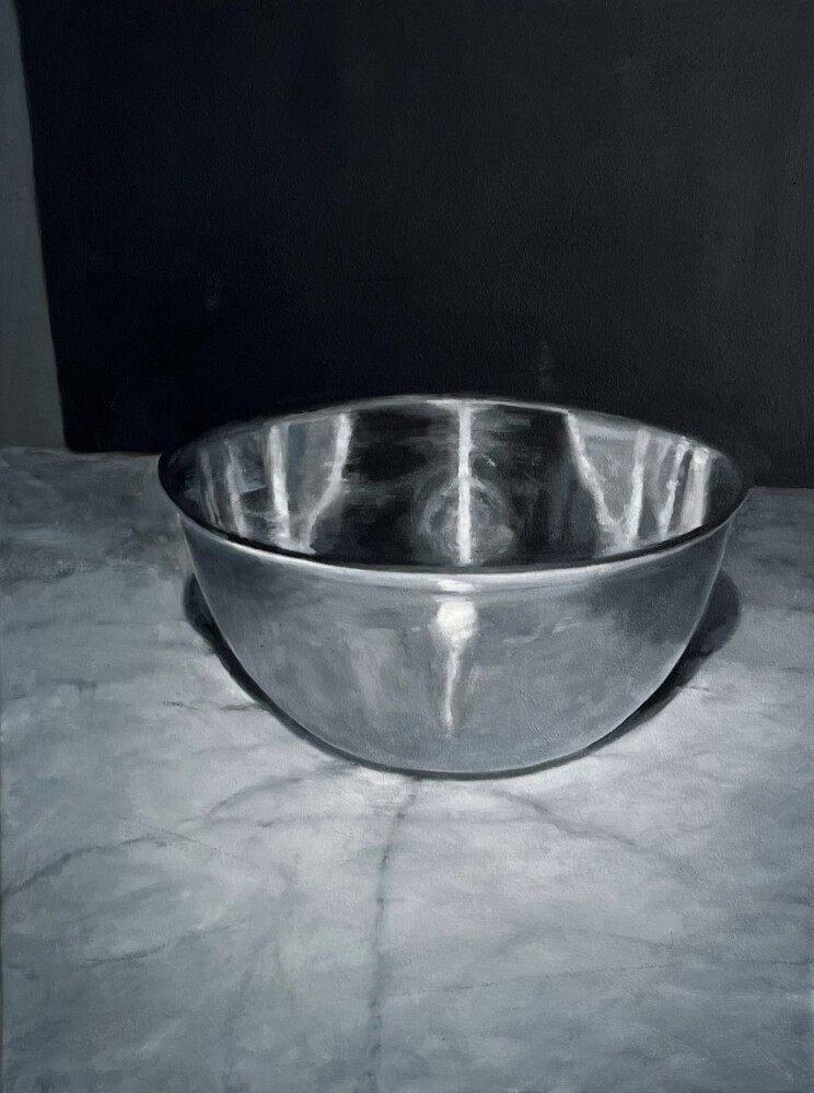 MOIRA DE LA HUNTY - Steel Bowl on Marble - STALA CONTEMPORARY